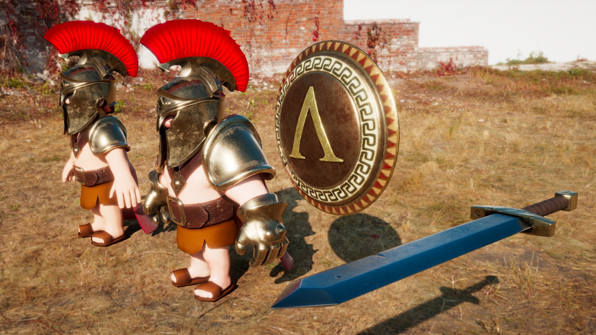 ArtStation - Stylized Spartan Character and Props Set