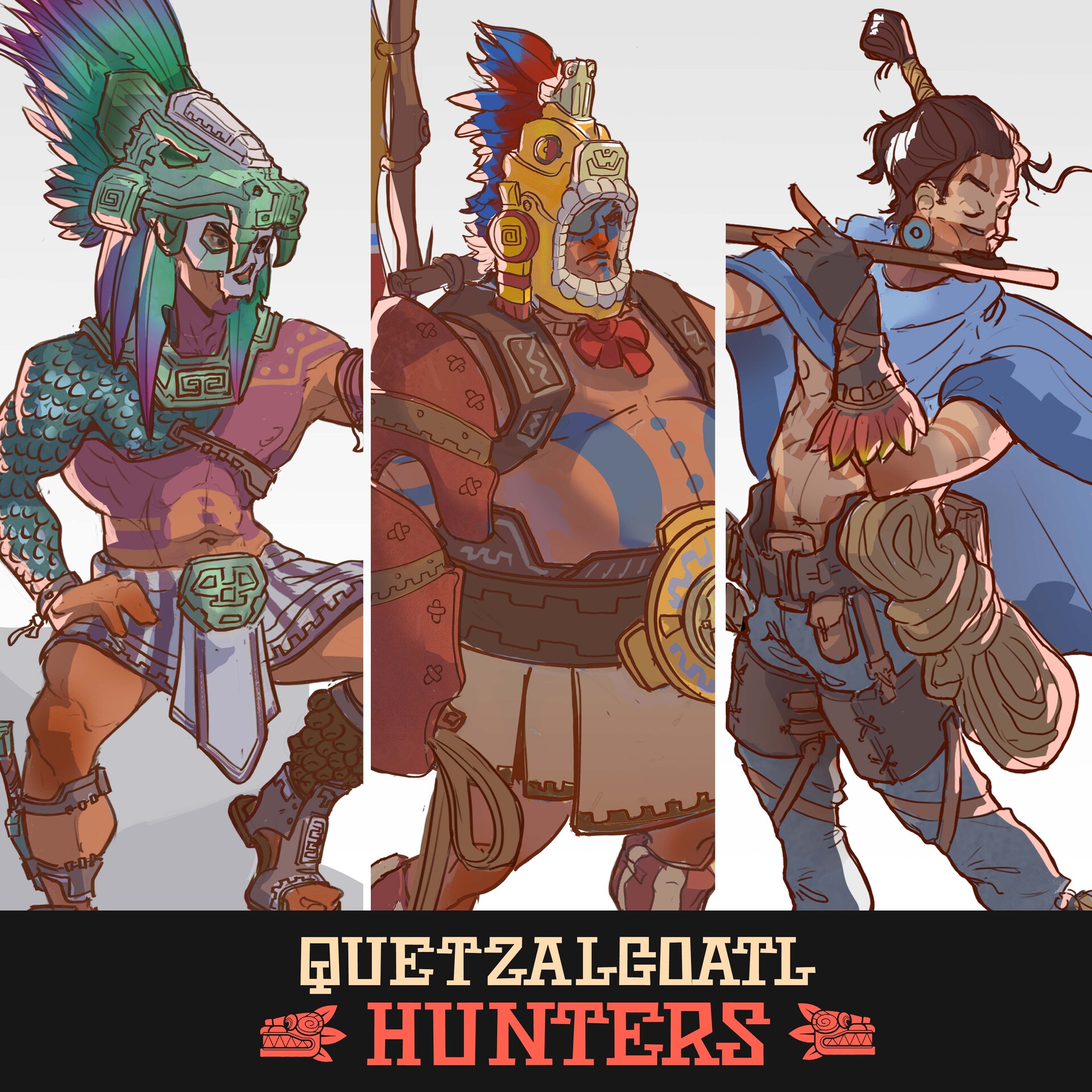 Mauricio Casiraghi - Quetzalcoatl Hunters - Character Design