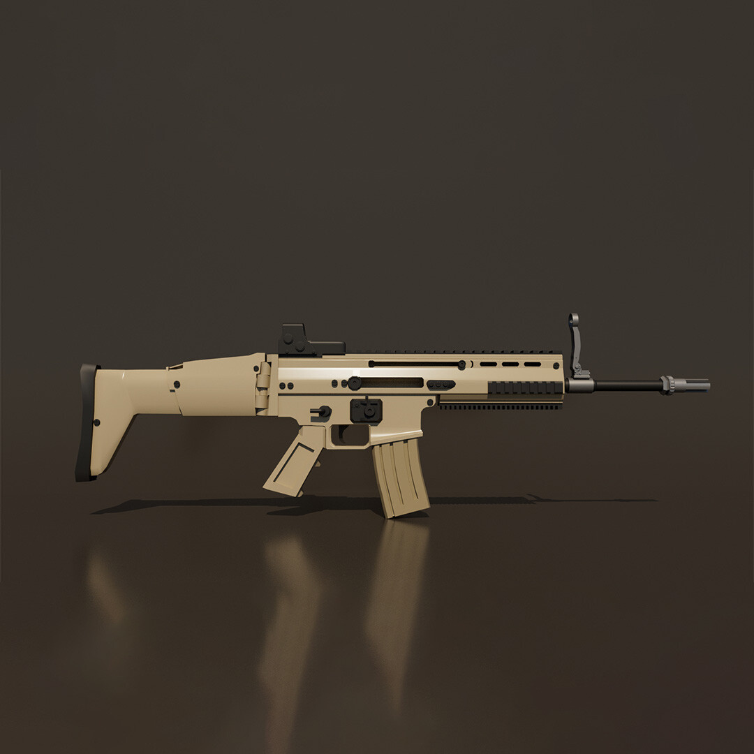 ArtStation - Scar-l Gun - 3d model in Autodesk Maya