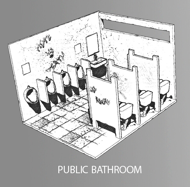 ArtStation - Public Bathroom