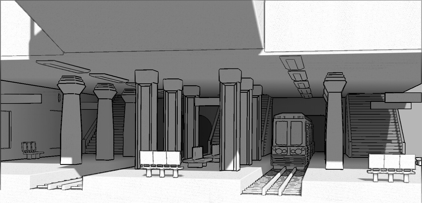 ArtStation - Subway Station Concept
