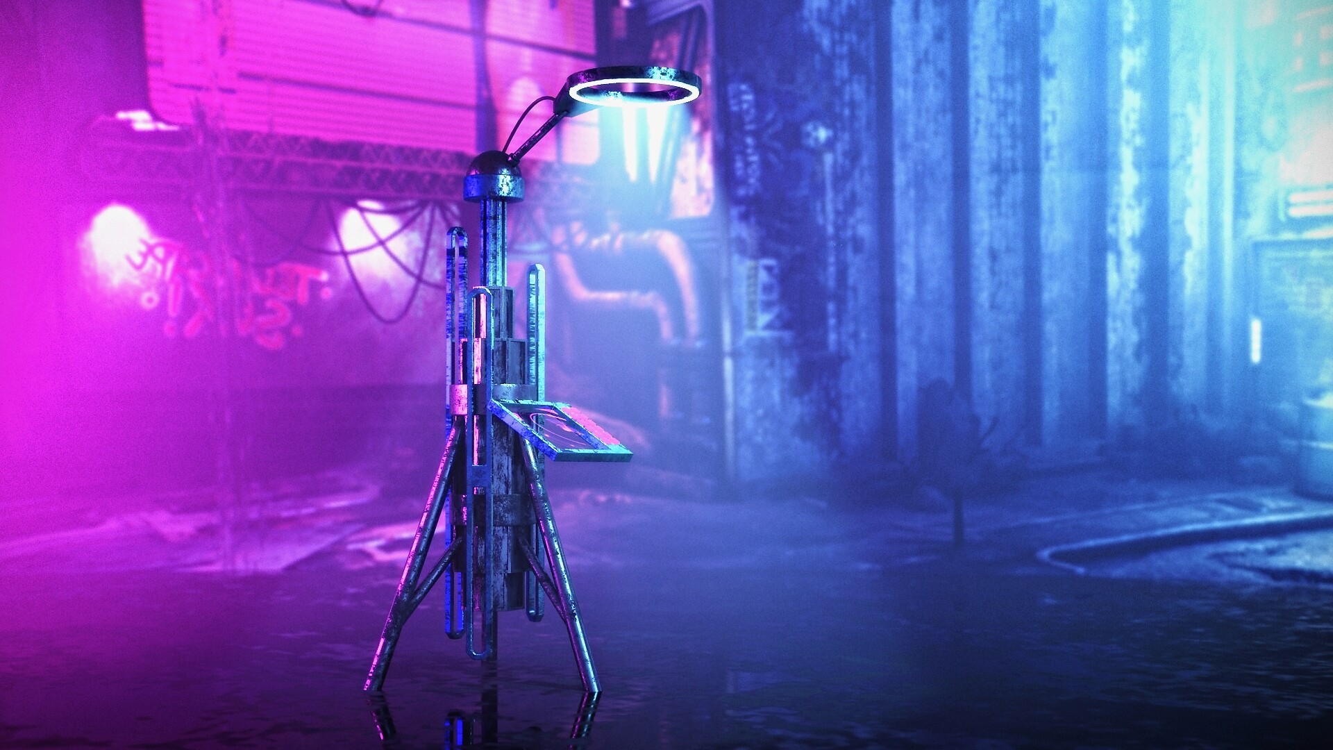 ArtStation - lamp cyberpunk