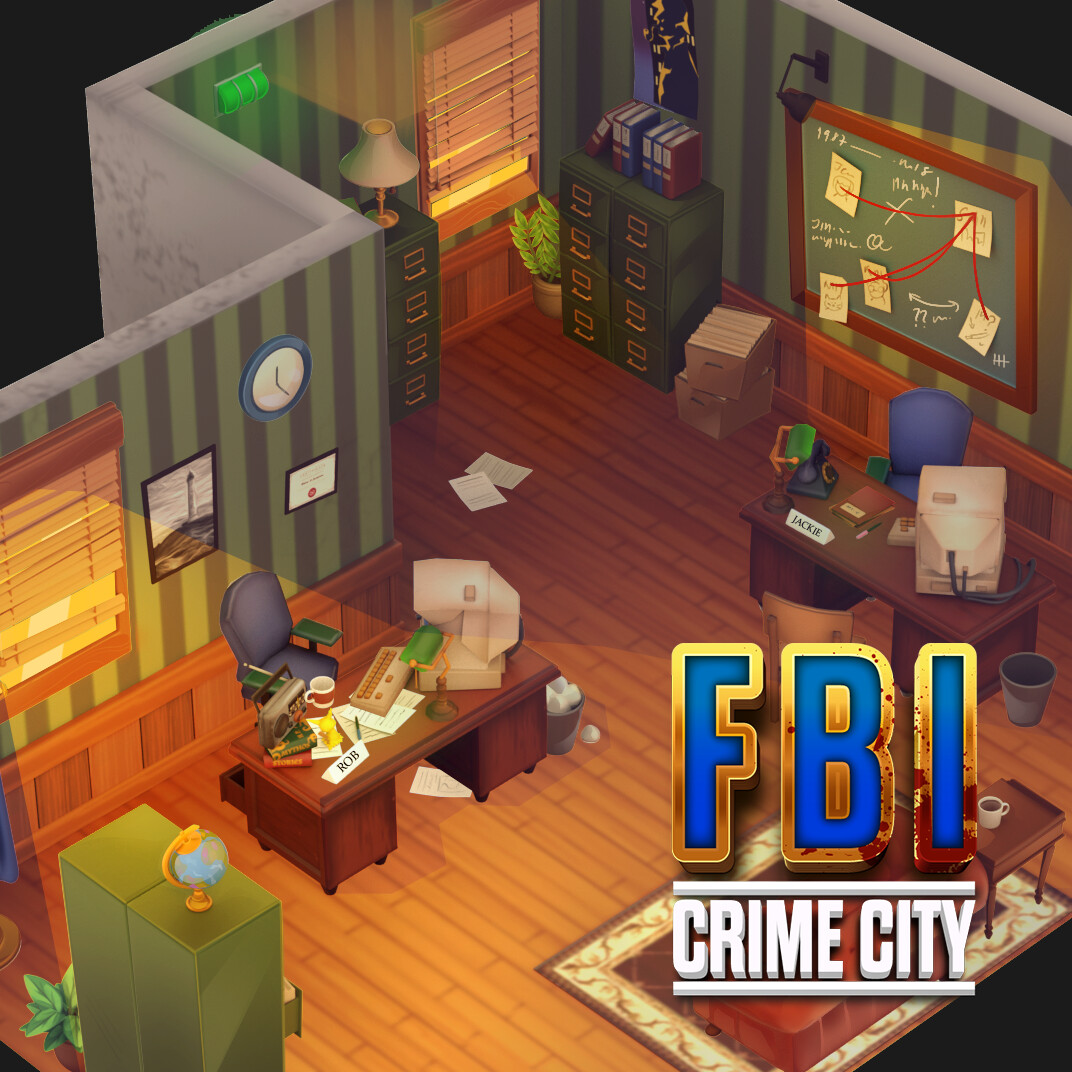 ArtStation - Police Office - FBI Crime City Tile Match