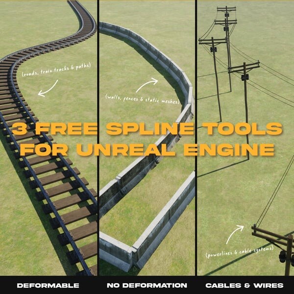 ArtStation - 3 FREE Spline Tools for Unreal Engine 5