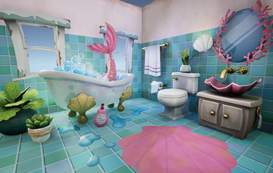 ArtStation - Fortnite-Style Mermaid Bathroom