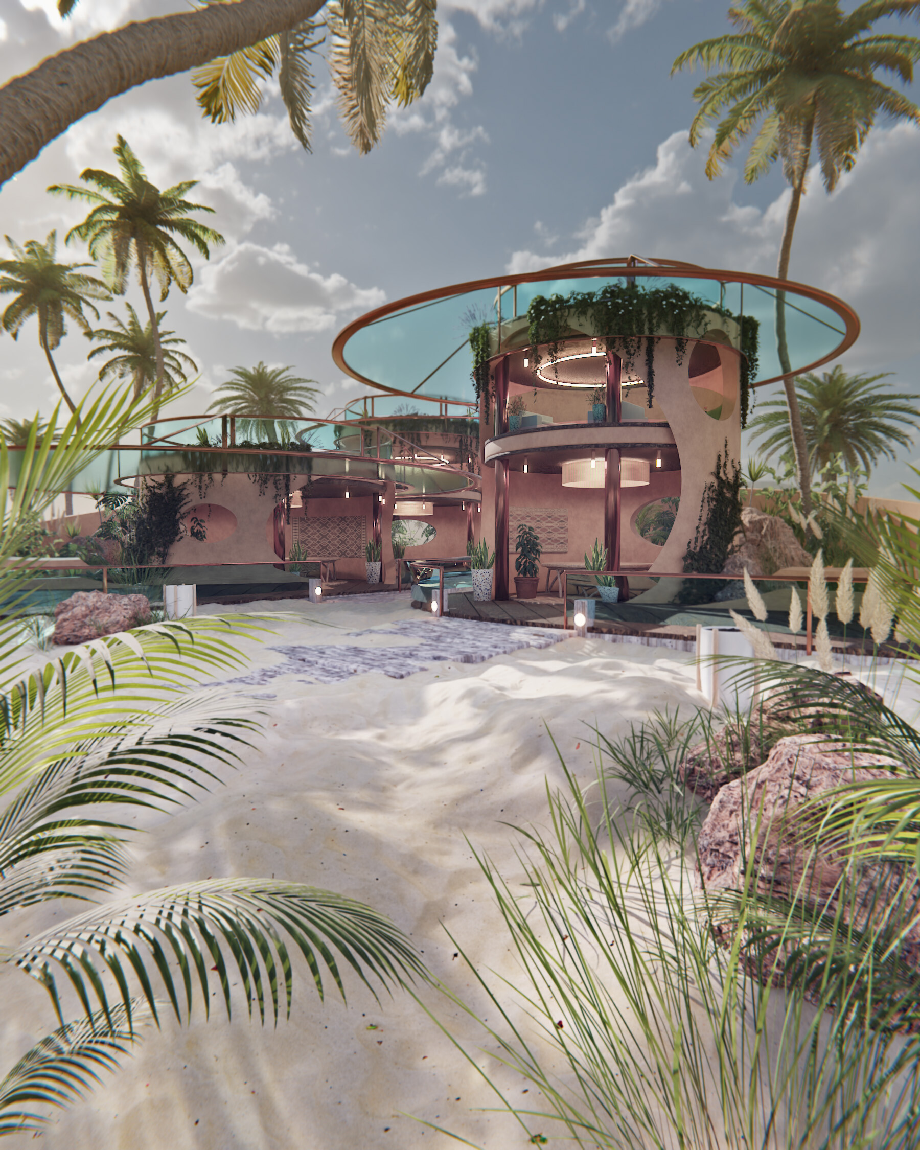 ArtStation - Round Beach House ArchiViz