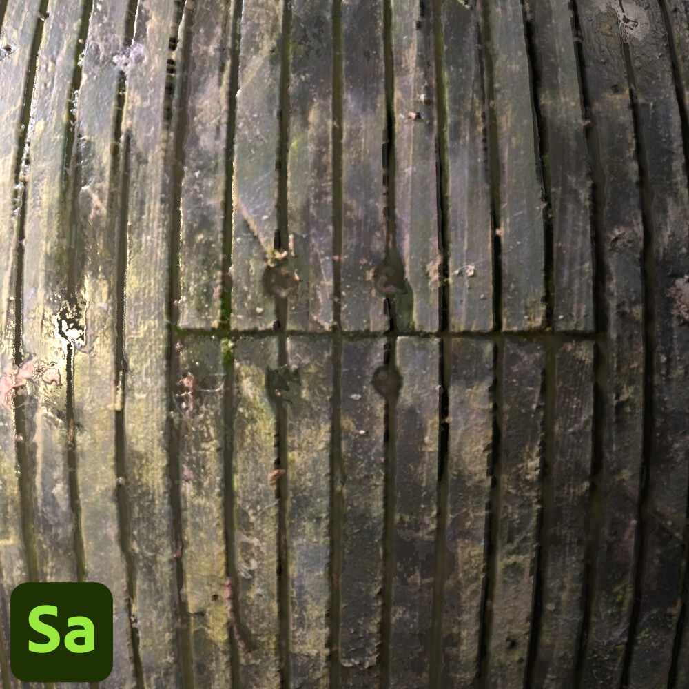 ArtStation - Mossy Wood Planks Material