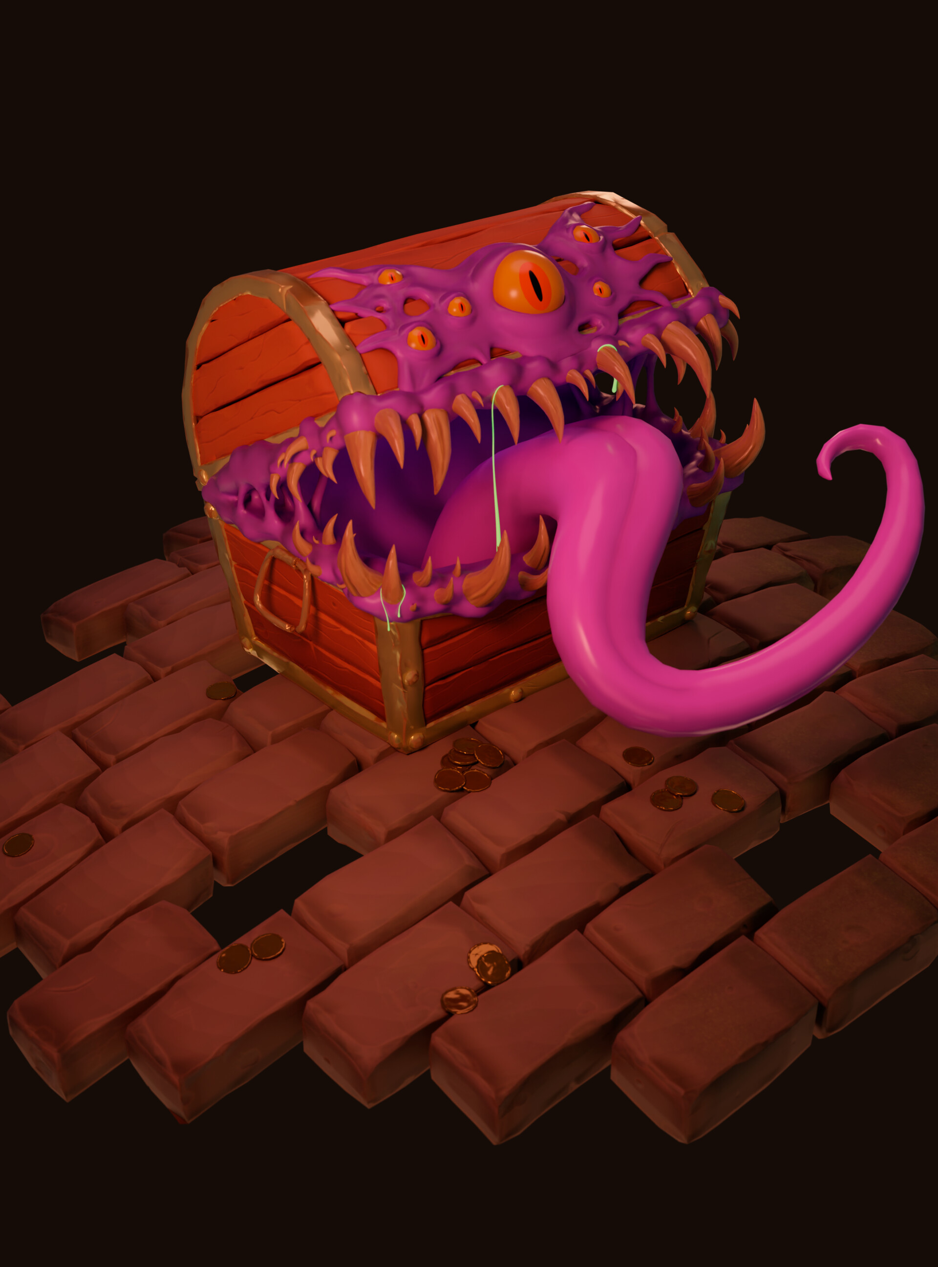 ArtStation - Stylized Mimic chest