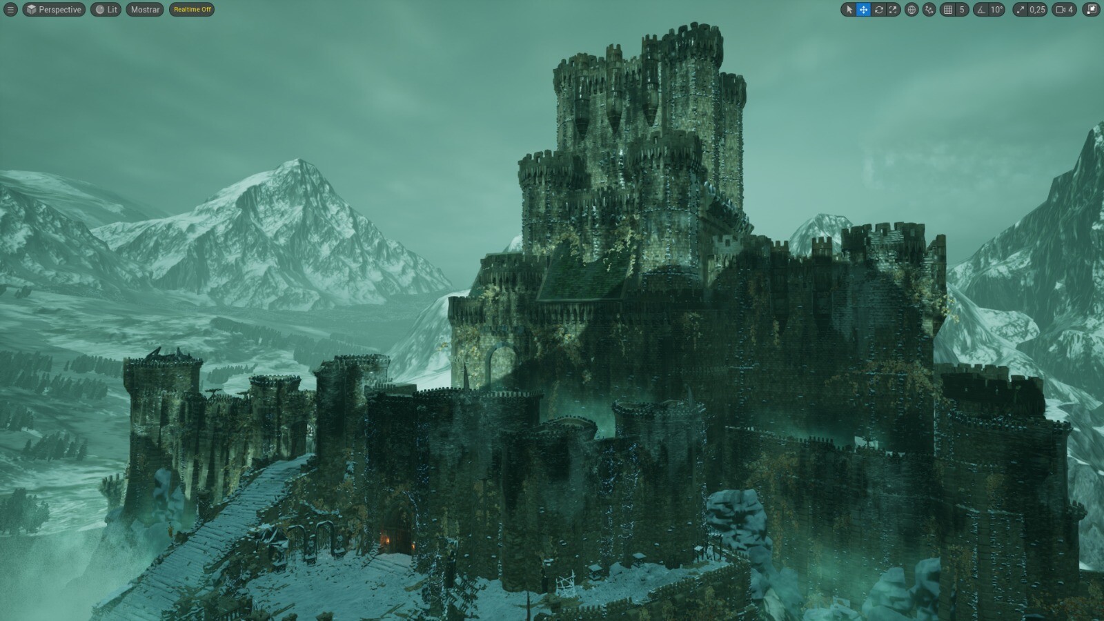 ArtStation - Medieval Horror Winter Castle