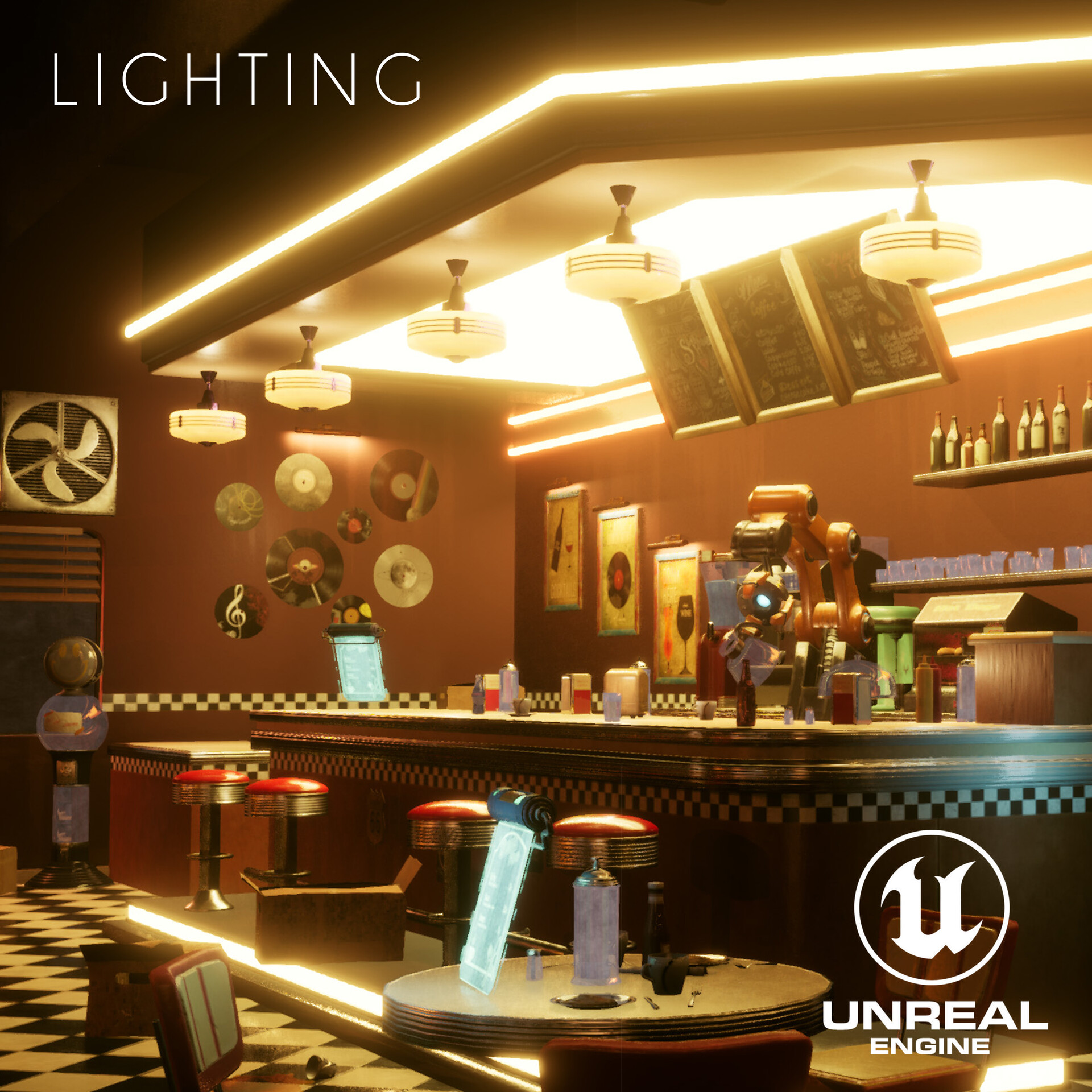 ArtStation - Lighting Study - Diner