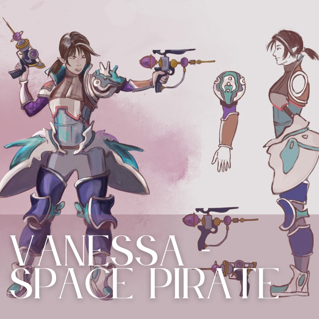 ArtStation - character design: space pirate Vanessa