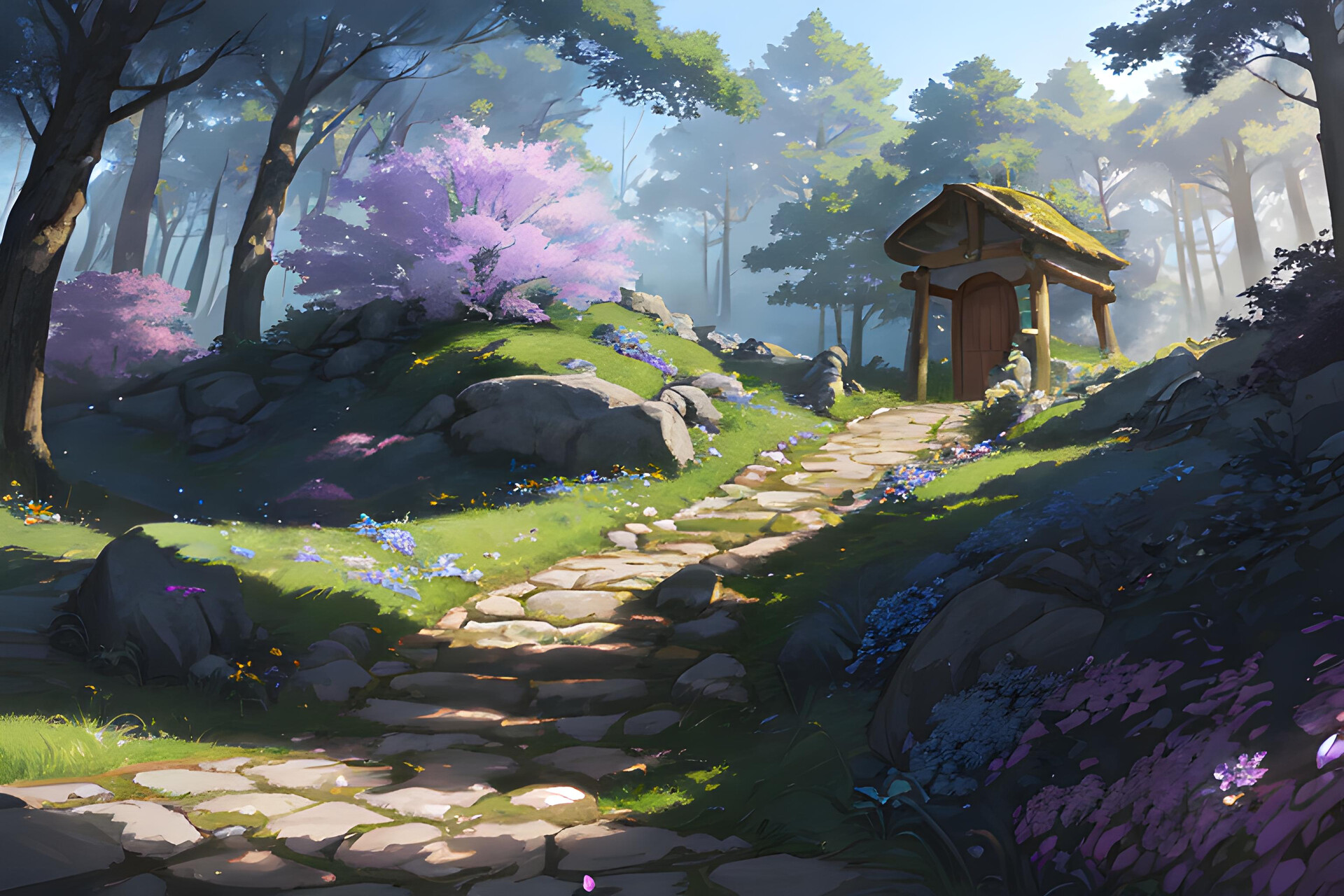 ArtStation - Journey through colorful fantasy forest