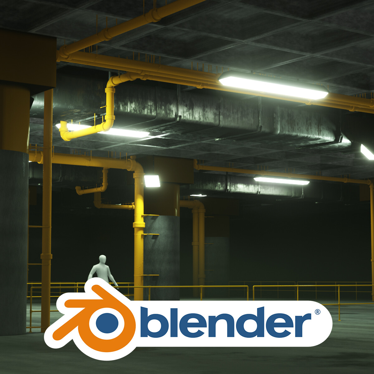 ArtStation - 3D Blender - Underground Parking Lots