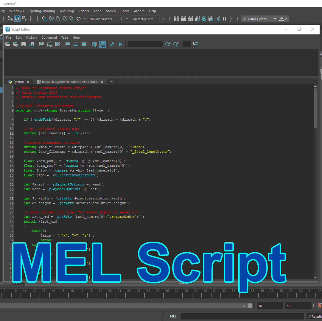 ArtStation - Maya to Lightwave camera export