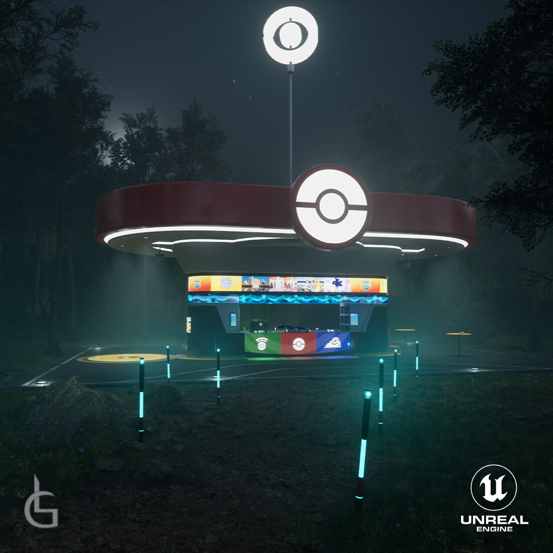 ArtStation - Pokémon Scarlet/Violet: Pokécenter UE5 [NIGHT]