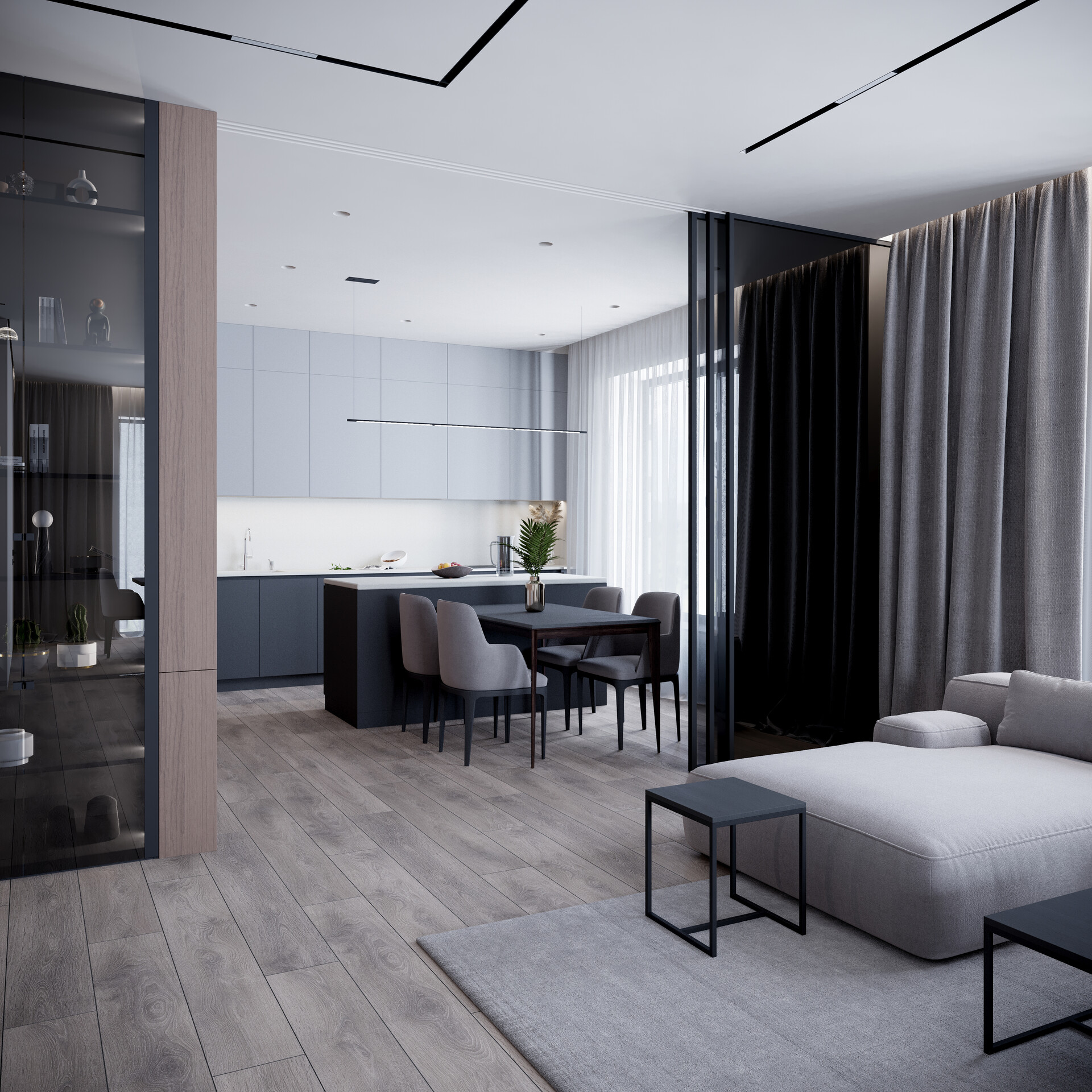 ArtStation - Interior Visualisation in Light Grey Tones