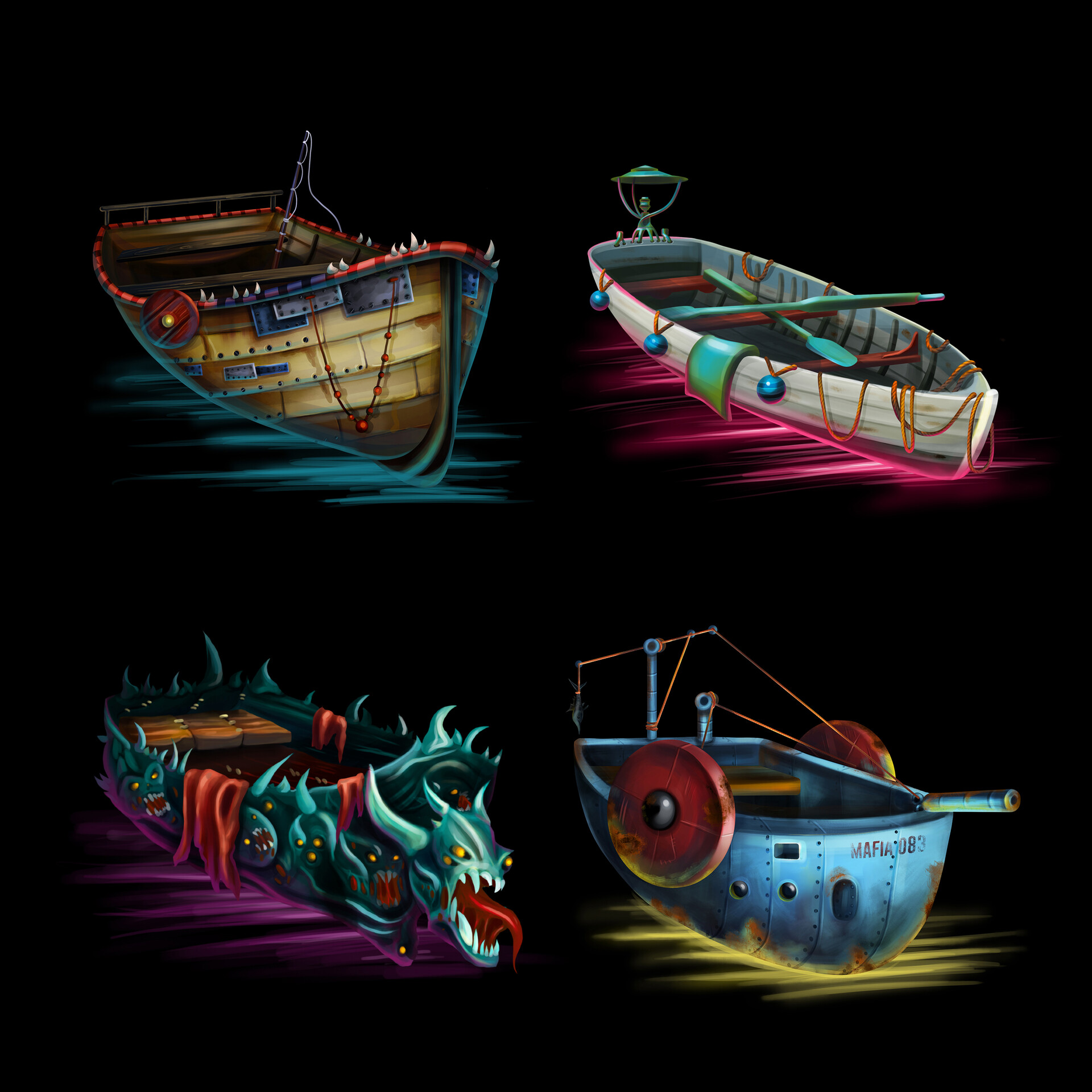 ArtStation - Boats for the NFT game "World of Defish"