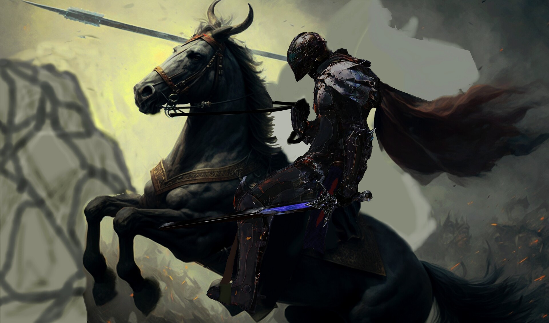 ArtStation - Knight with Horse