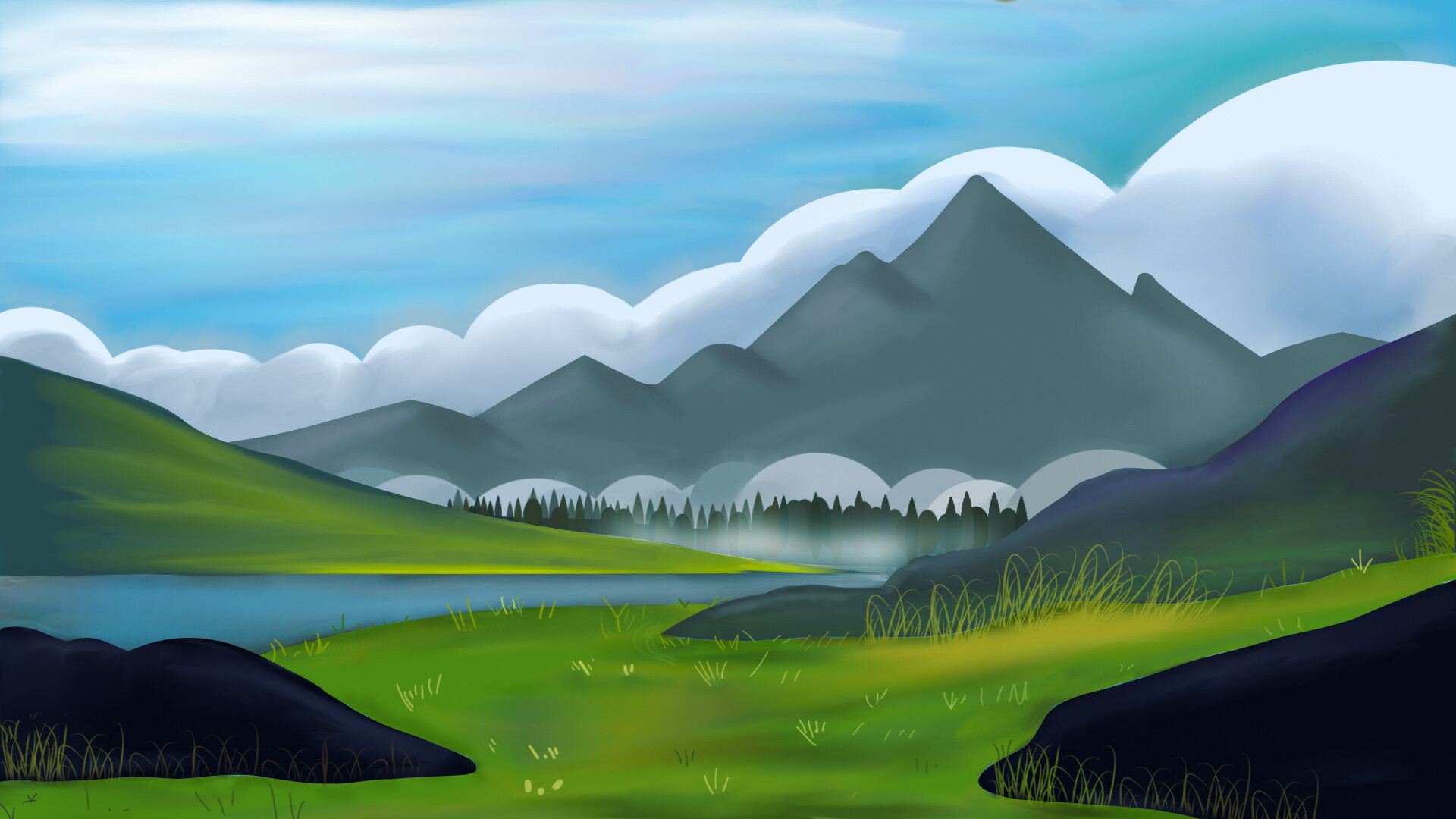 ArtStation - DIGITAL LANDSCAPE PAINTING