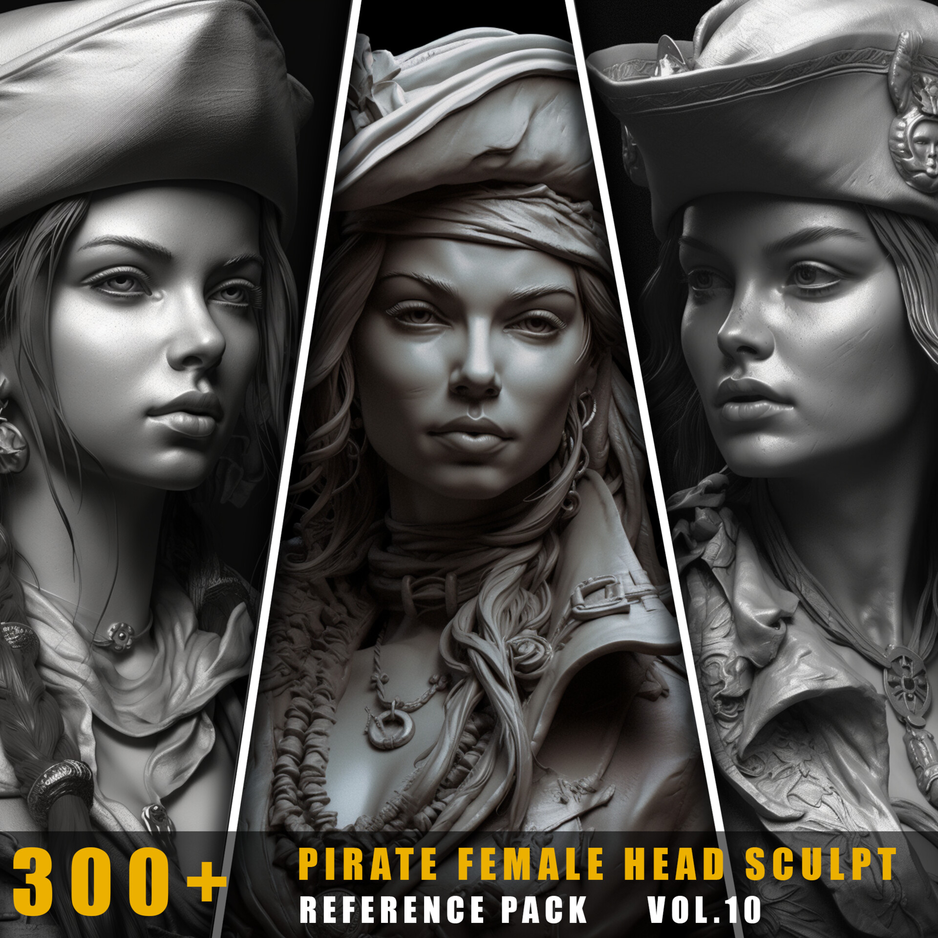 ArtStation - 300+ Pirate Female Head Sculpt - References Pack Vol.10