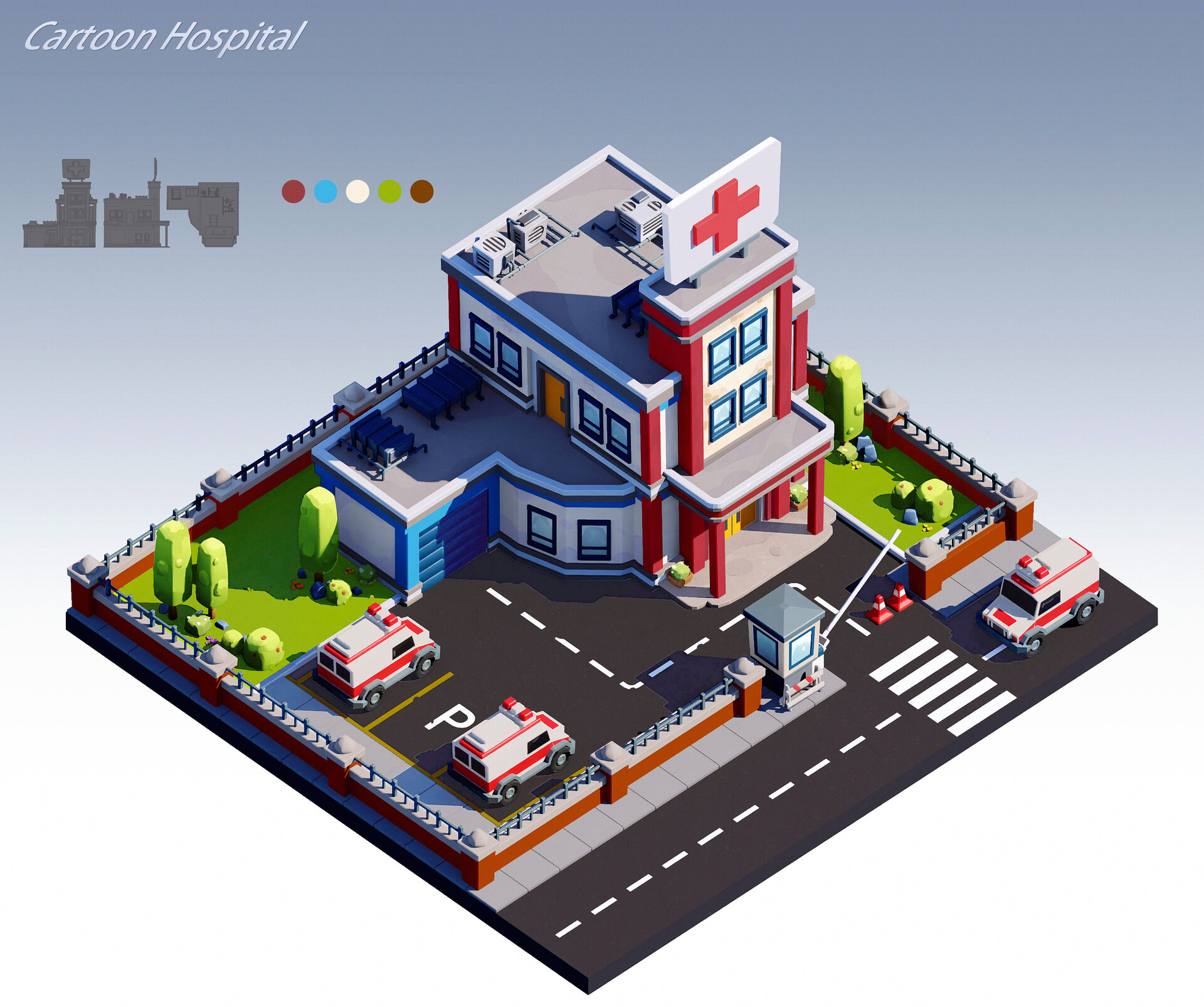 ArtStation - Cartoon hospital
