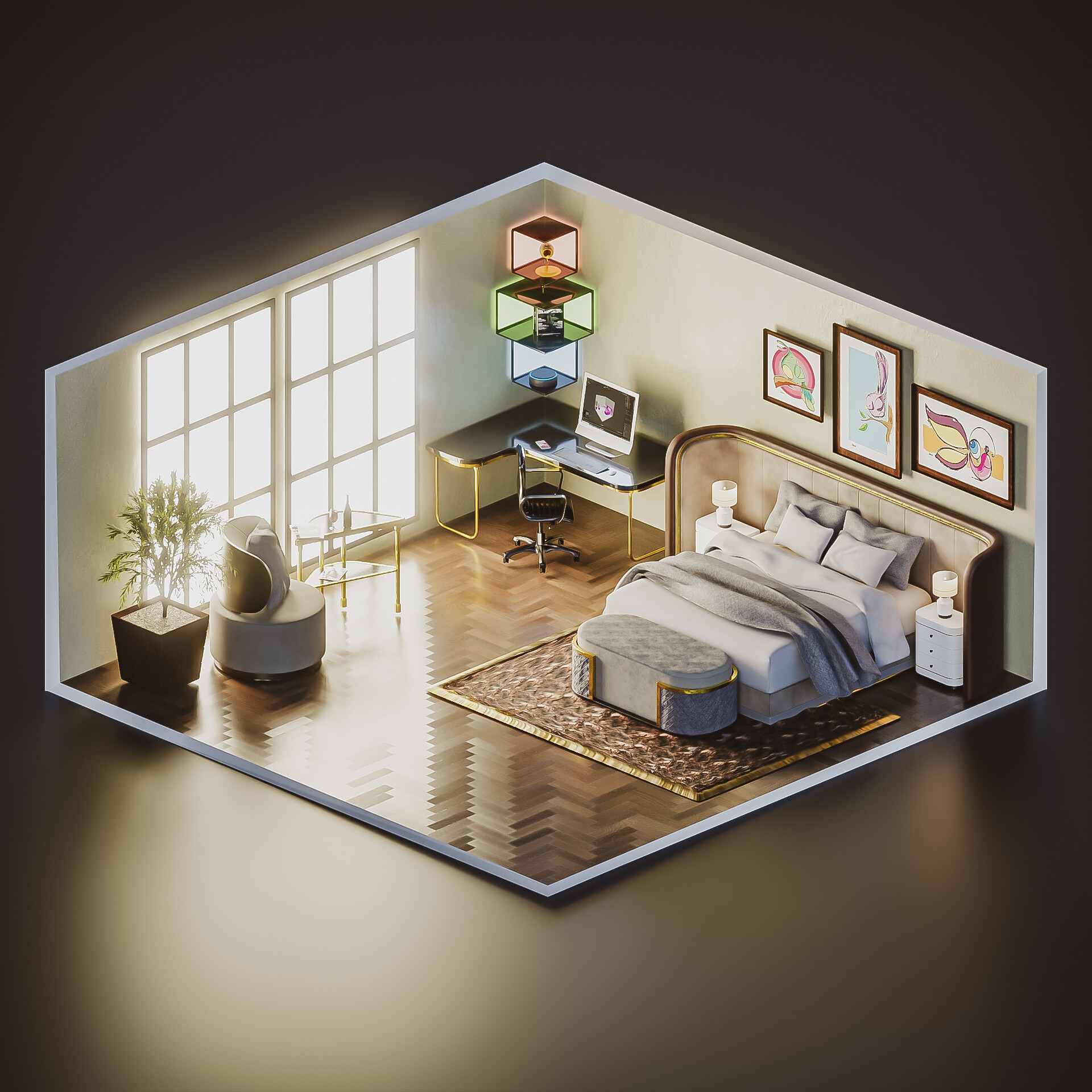 ArtStation - Diorama Bedroom