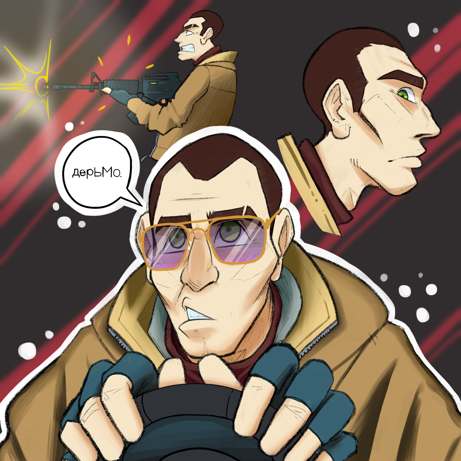 ArtStation - FanArt Niko Bellic GTA IV (TimeLapse)