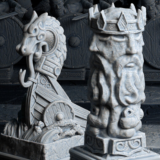 ArtStation - Viking Knight and Rook Chess