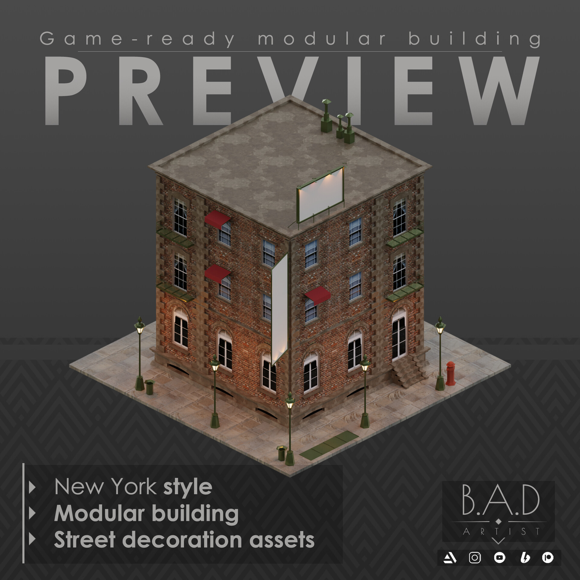 ArtStation - Preview of game-ready building