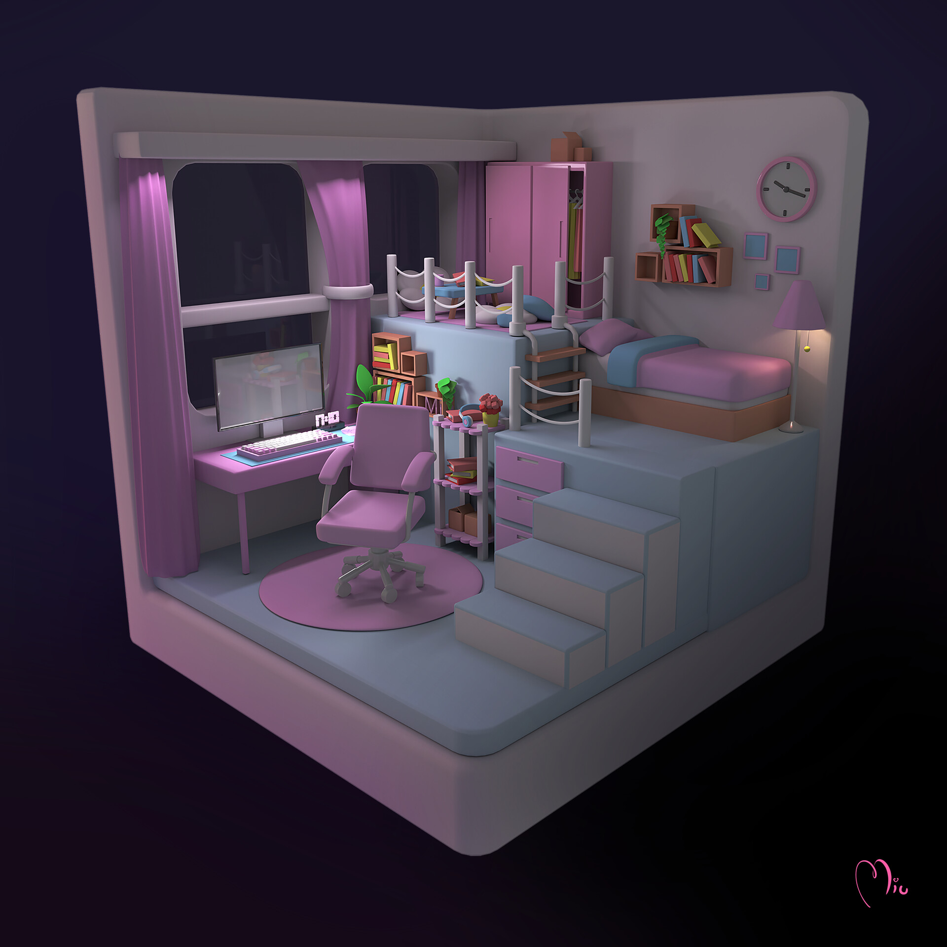 ArtStation - Isometric Cute Room