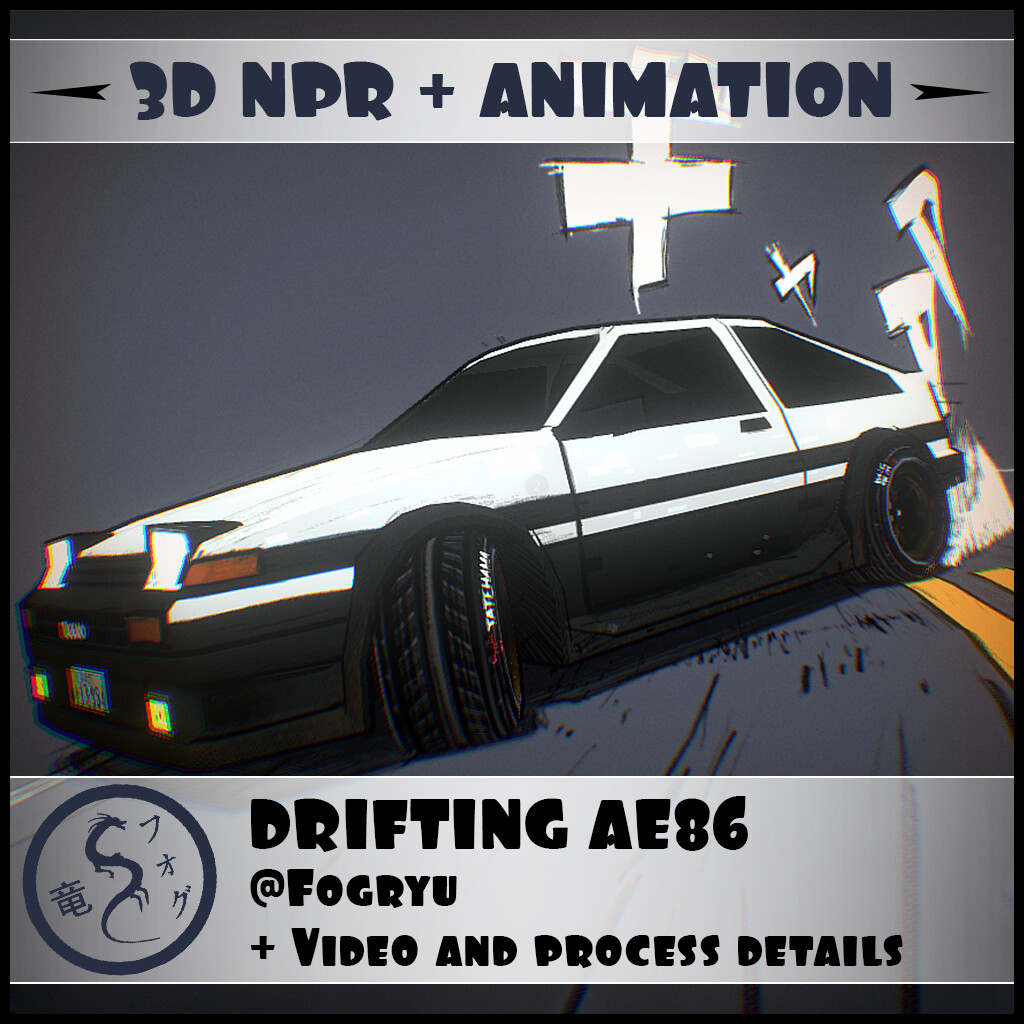 ArtStation - 3D NPR - Drifting AE86 - Slow Motion