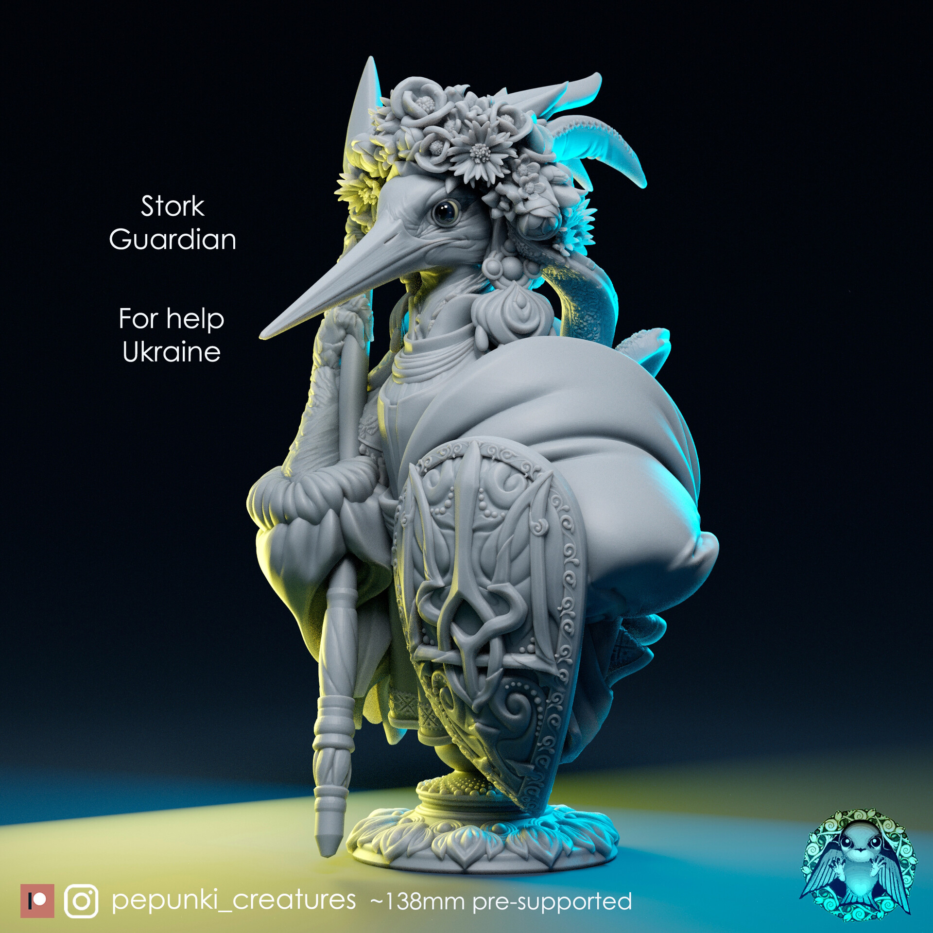ArtStation - Stork Guardian For help Ukraine stl files for 3D Printing ...
