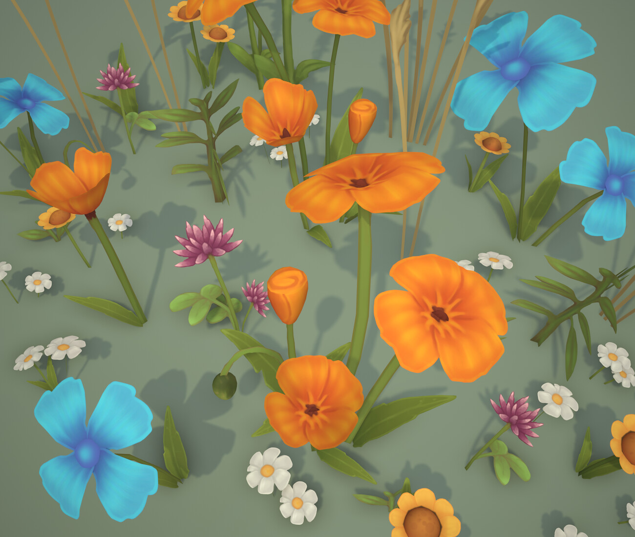 ArtStation - Stylized Wildflowers Pack