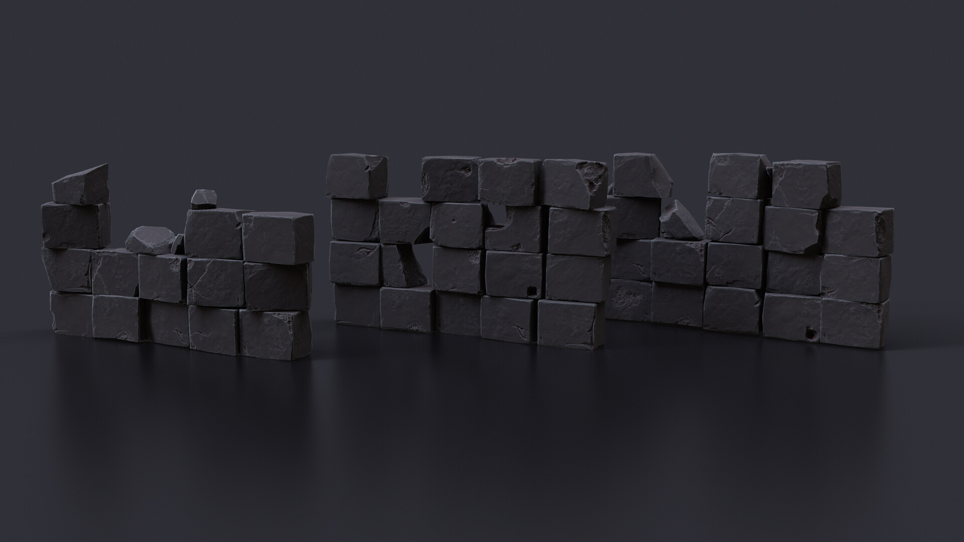 ArtStation - Low Poly Destroyed Walls - The Last Citadel