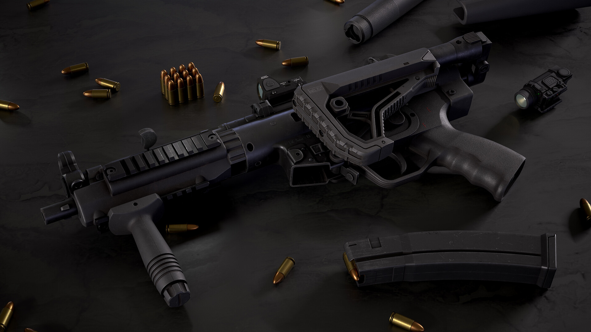 ArtStation - MP5 with attachments