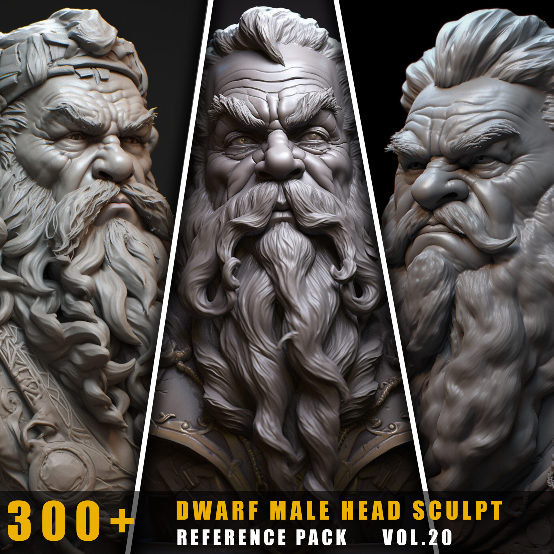 ArtStation - 300+ Dwarf Male Head Sculpt - References Pack Vol.20