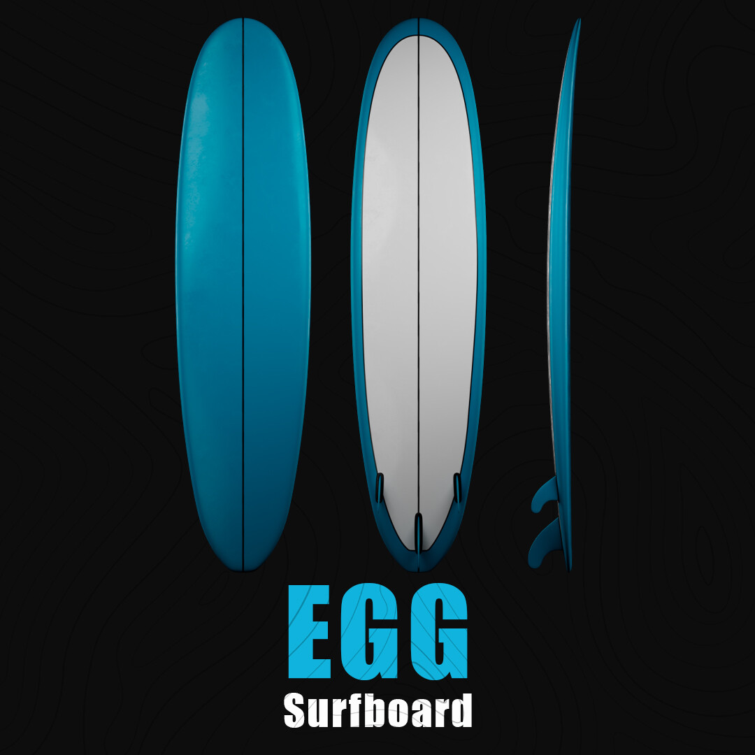 ArtStation - 10 Surfboard 3D Models - Egg Surfboard