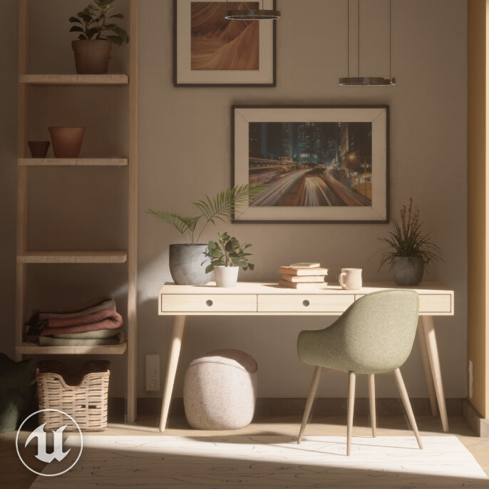 ArtStation - Cozy Study Spot [Archviz]