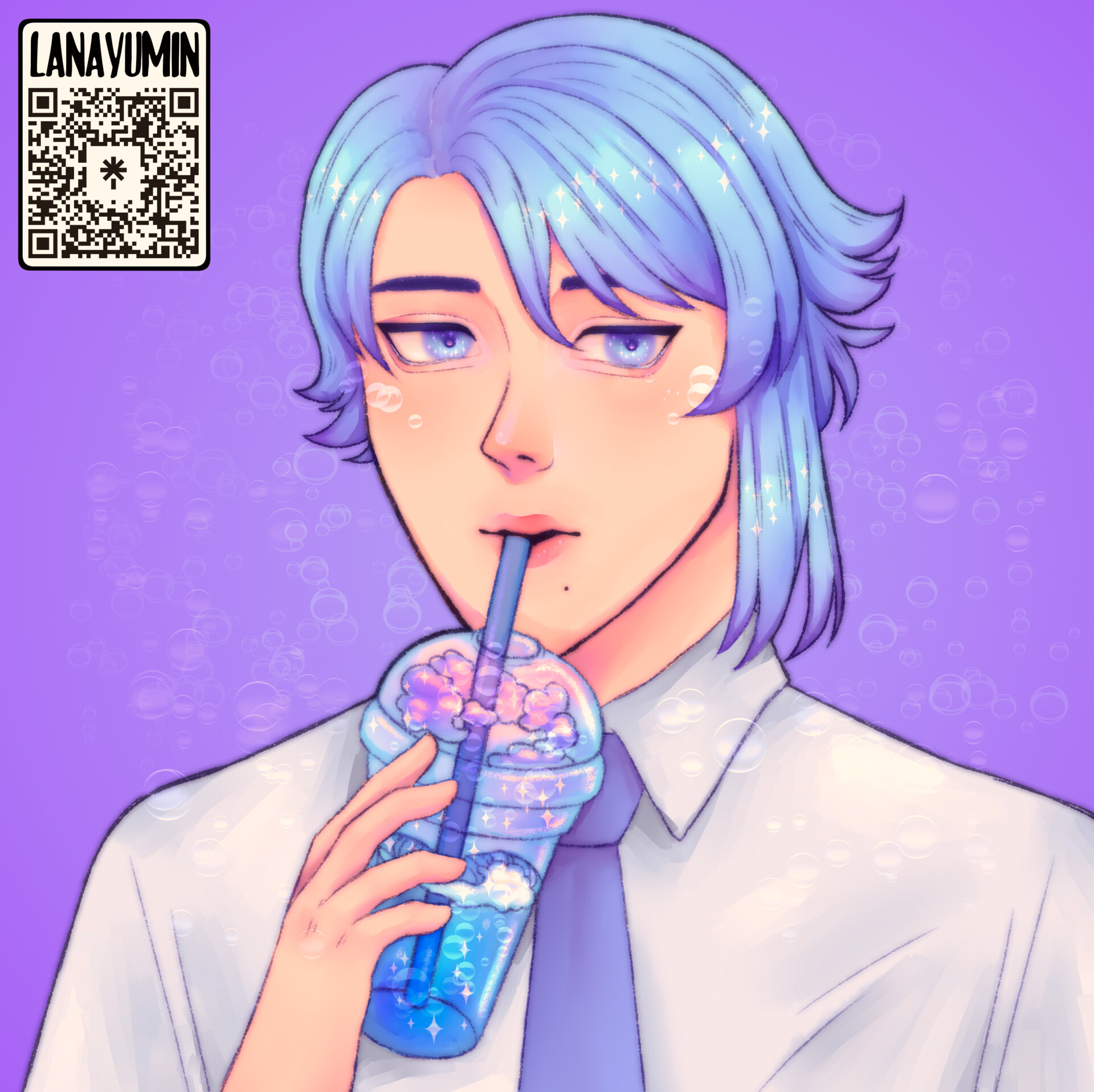 ArtStation - [Kamisato Ayato] Magic Bubble Tea