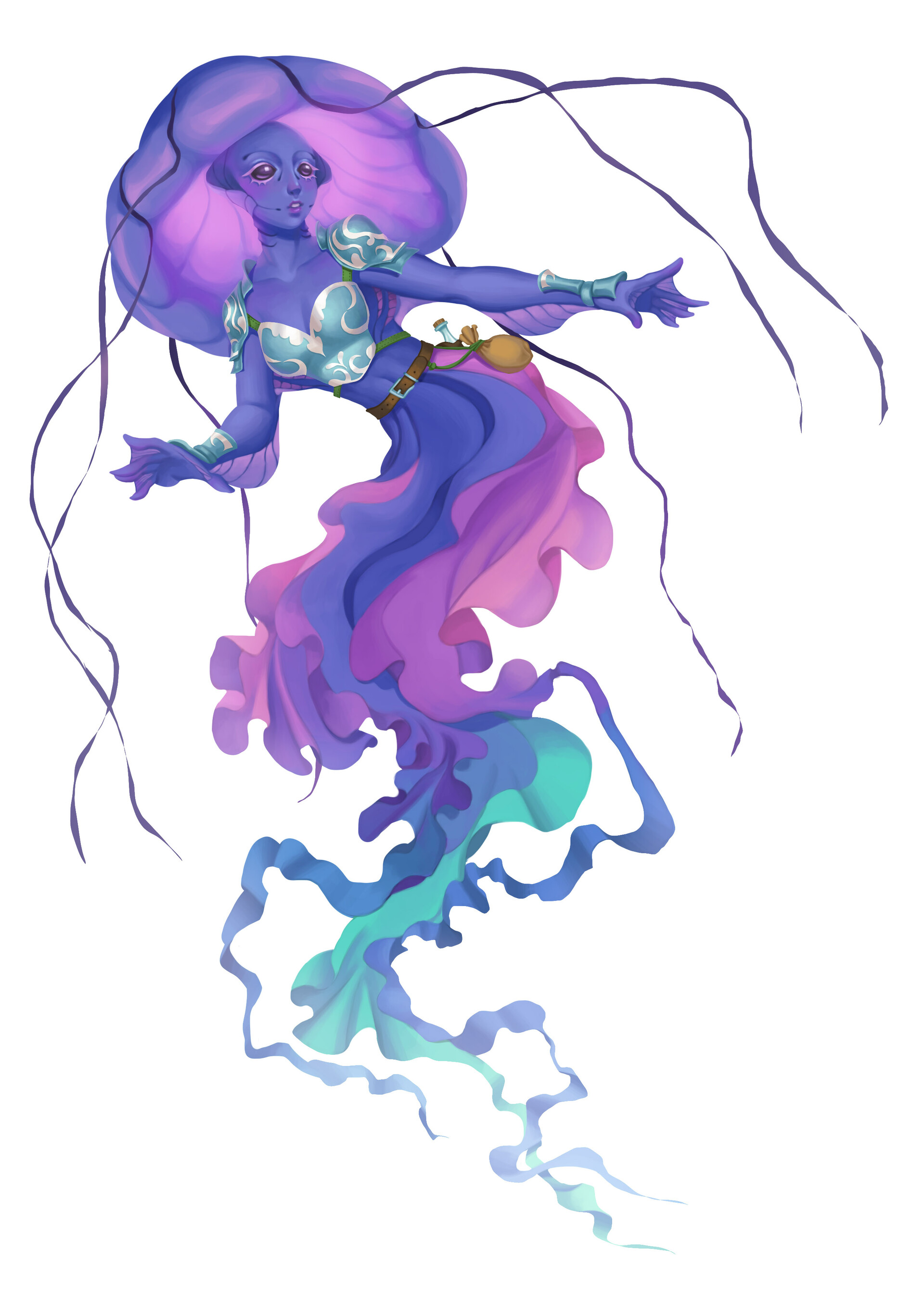 Mercy De Felix - Nettle Jellyfish Lady DnD Commission