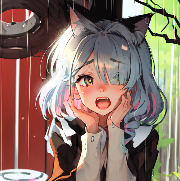 ArtStation - girl crying in the forest