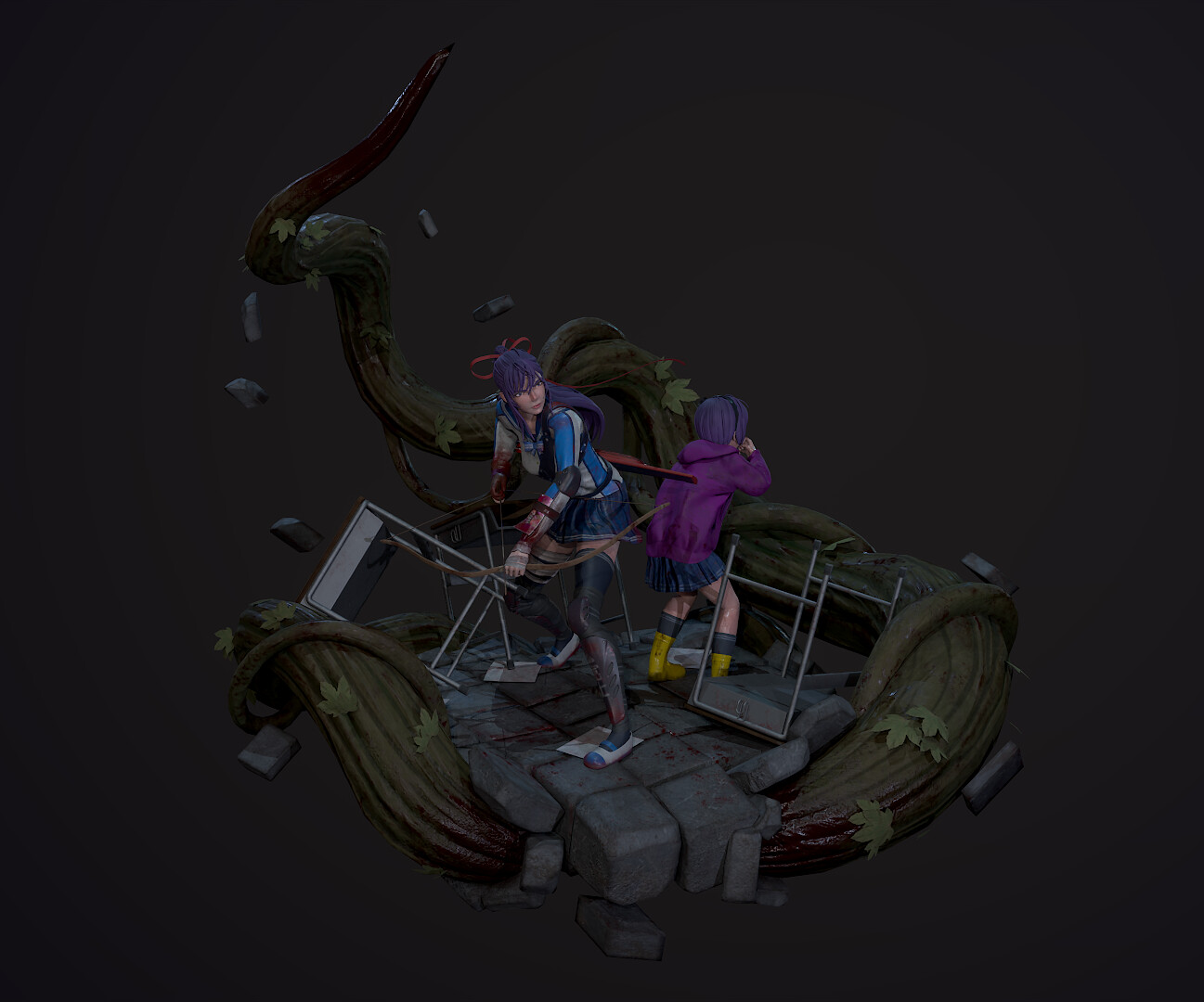 ArtStation - Ground Zero - Yoko and Mio Last Hope Boss Battle