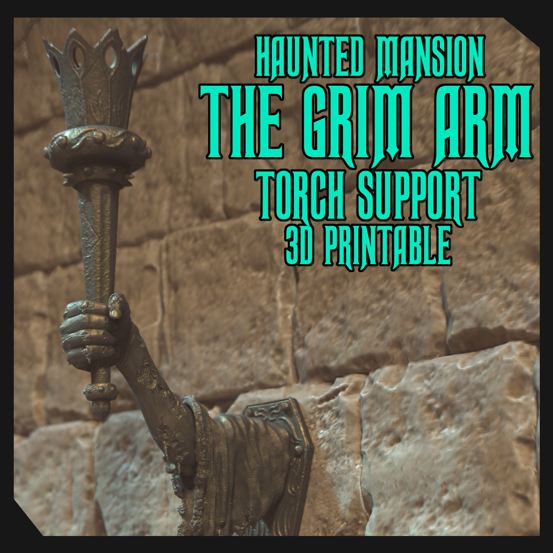 ArtStation - Haunted Mansion Grim Arm Torch 3D pritable sculpt