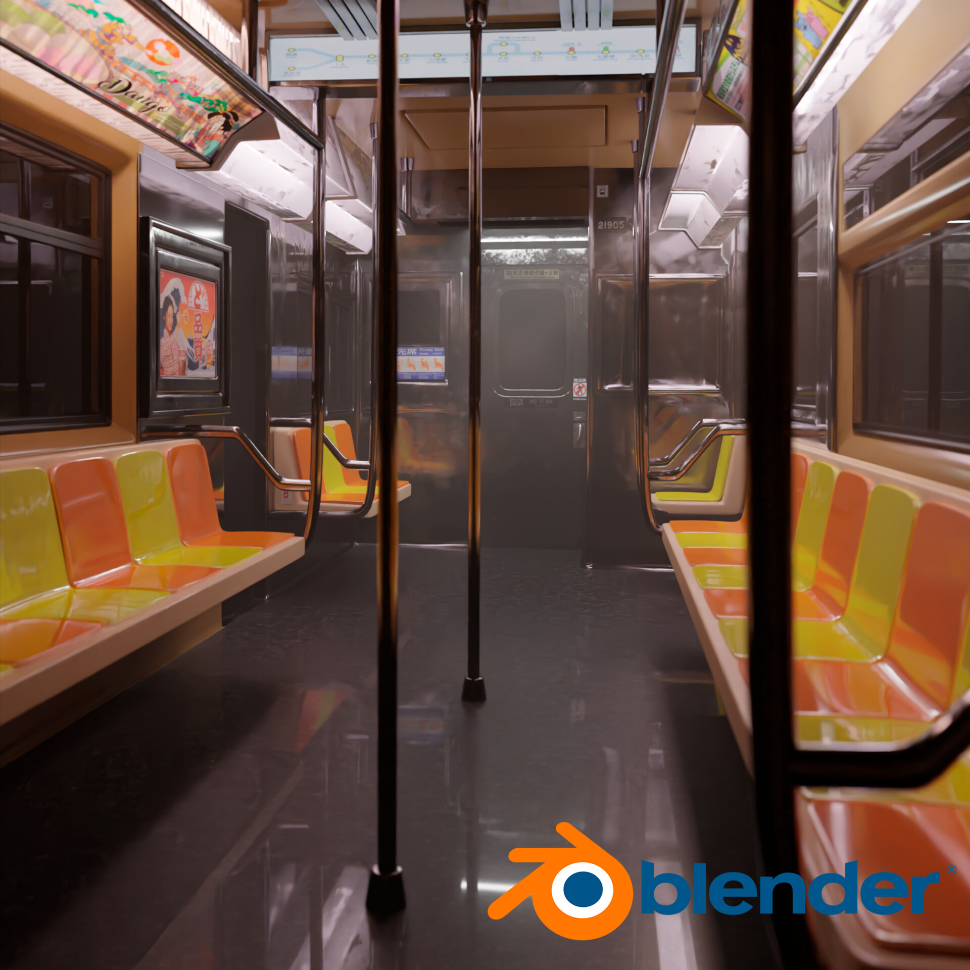 ArtStation - Subway Train Interior