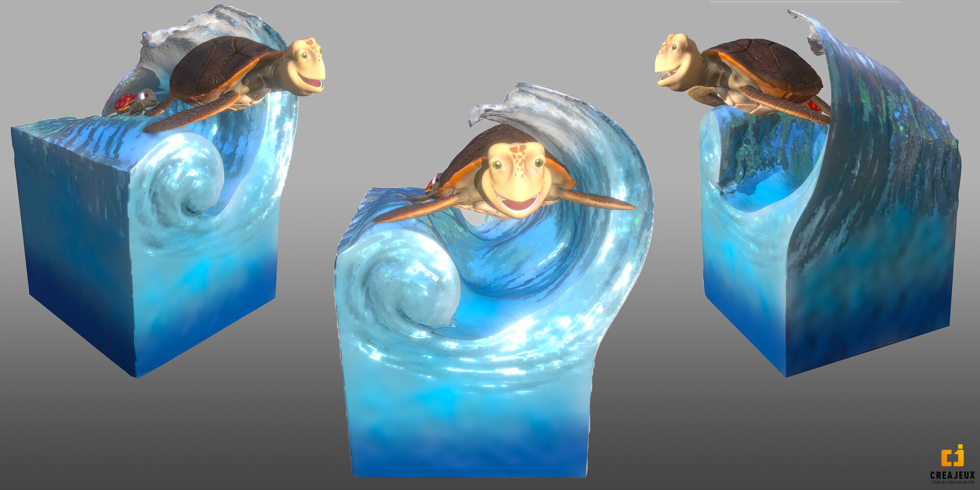 ArtStation - Statue Squiz and Crush of Finding Nemo