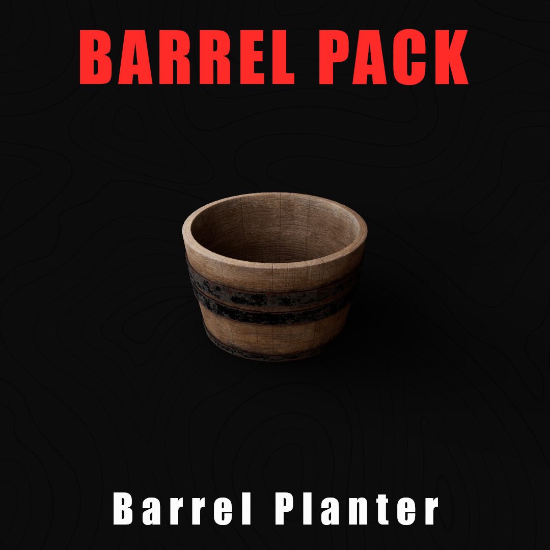 ArtStation - Barrel Pack - Barrel Planter
