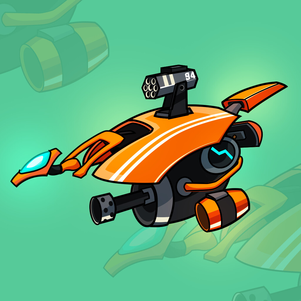 ArtStation - Flying Bot 94 - Alpha Guns 2