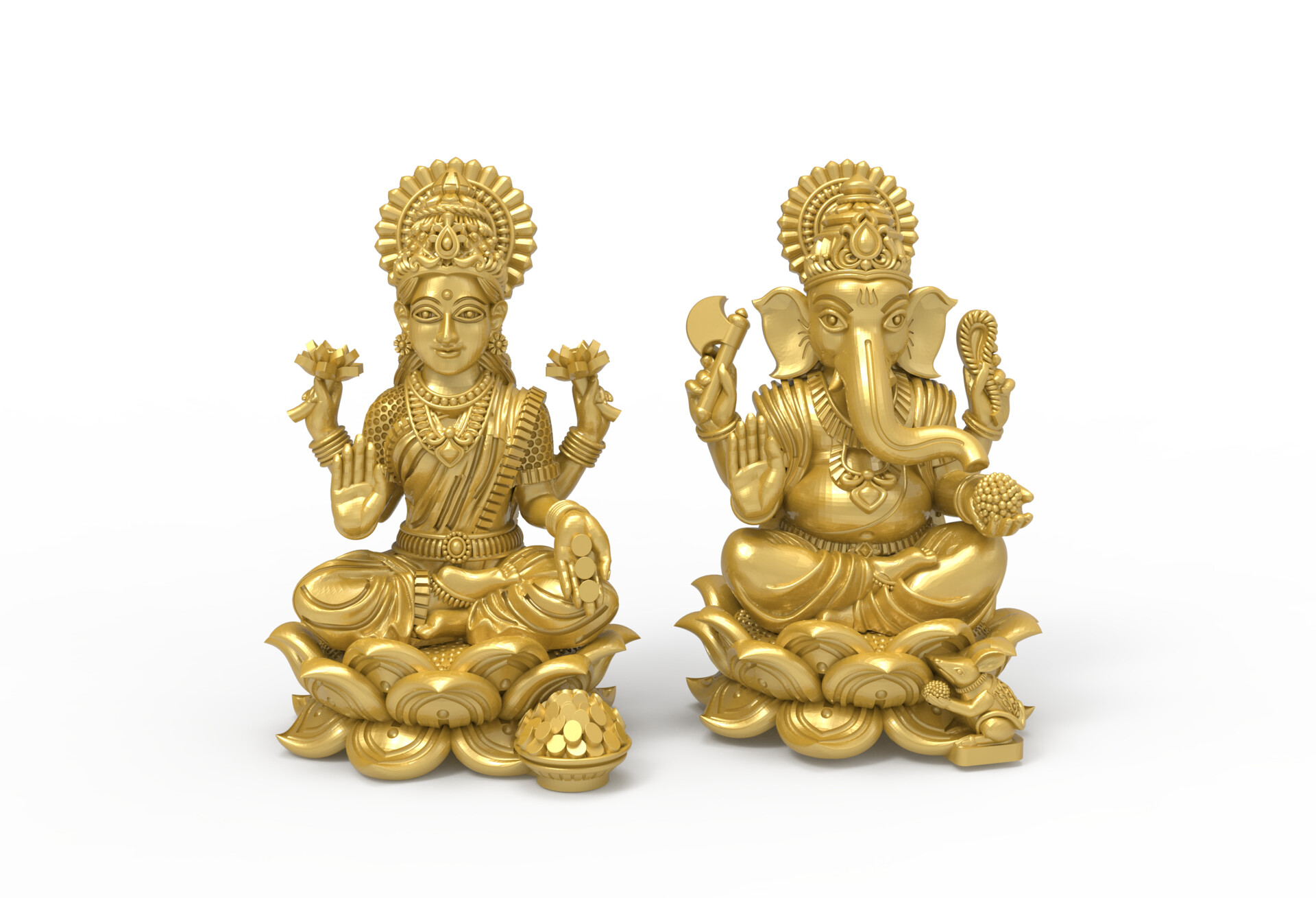 ArtStation - 3d lakshmi ganesh set-1 3D print model | lakshmi ganesh ...