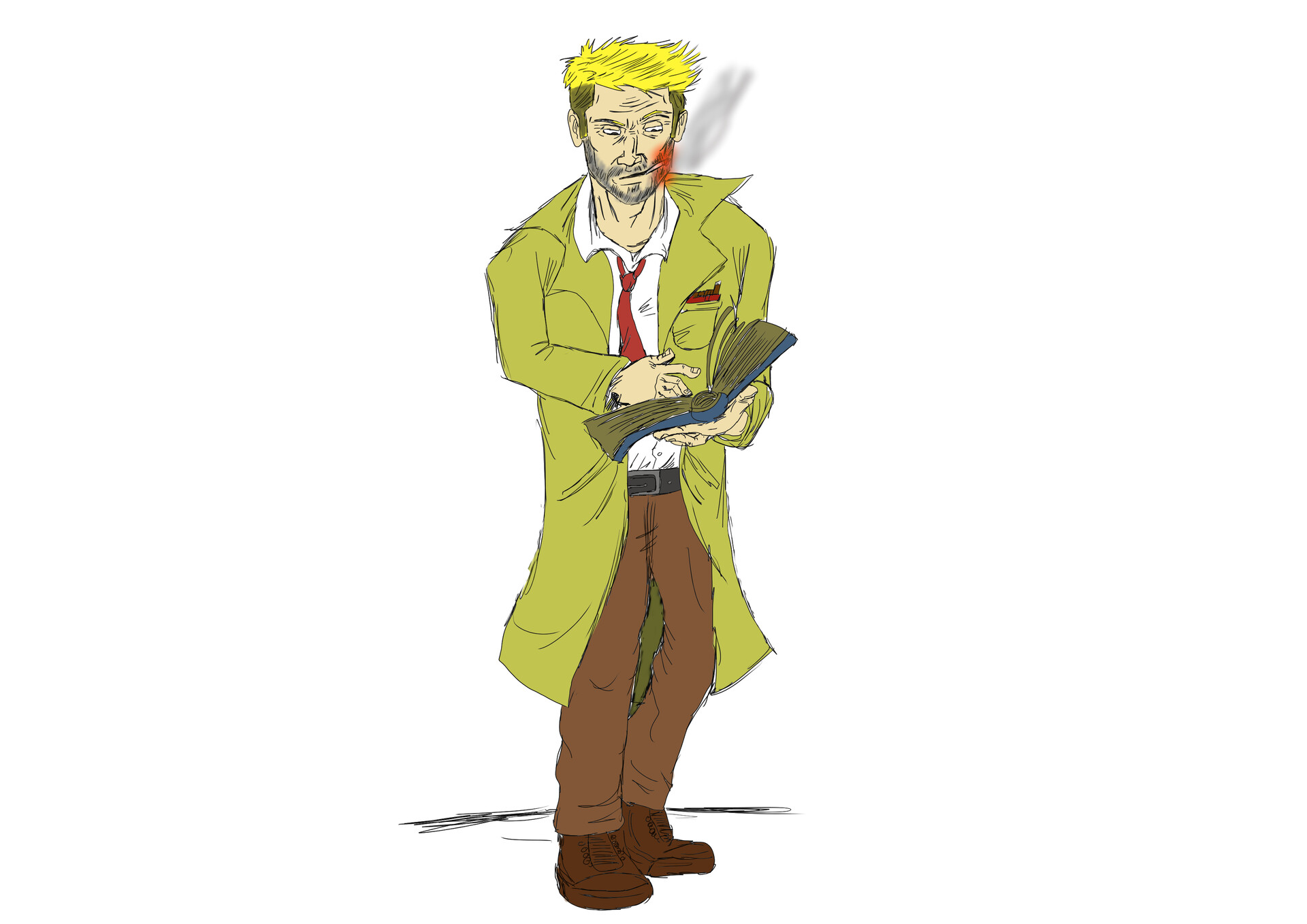 ArtStation - John Constantine reading the bible.