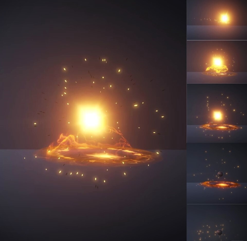 ArtStation - Fire and Blue Energy Attack VFX